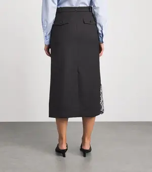 Sandro Lace-detail Midi Skirt