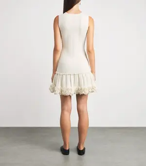 Sandro Knitted Floral-detail Mini Dress