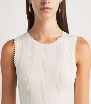 Sandro Knitted Floral-detail Mini Dress