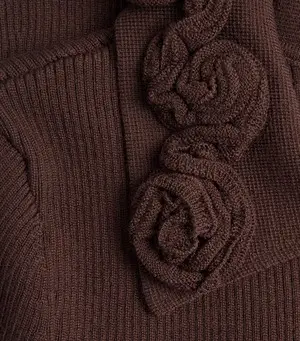 Sandro Floral-collar Zip-up Cardigan