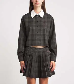 Sandro Check Contrast-collar Shirt