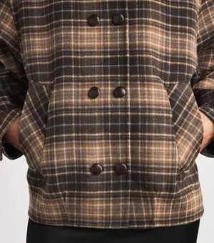 Sandro Wool-blend Oversized Check Coat