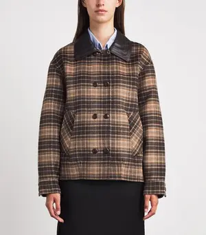 Sandro Wool-blend Oversized Check Coat
