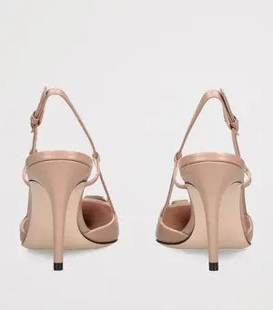 Valentino Garavani Leather Vlogo Slingback Pumps 80