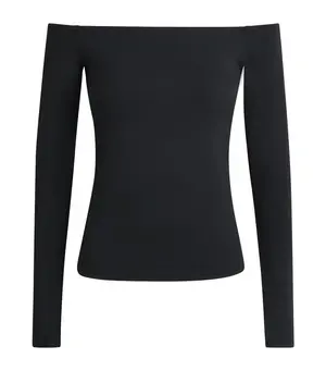 SKIMS Smooth Layers Off-the-shoulder Top - Black