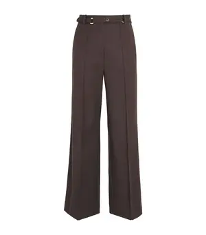 Sandro Wool-blend Ring-detail Trousers