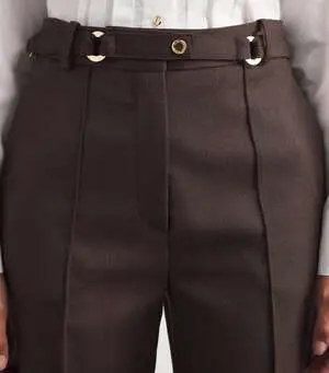 Sandro Wool-blend Ring-detail Trousers