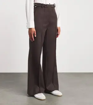 Sandro Wool-blend Ring-detail Trousers
