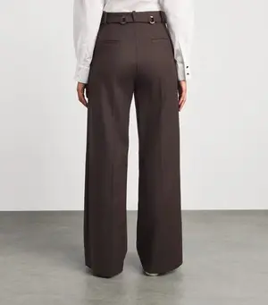 Sandro Wool-blend Ring-detail Trousers