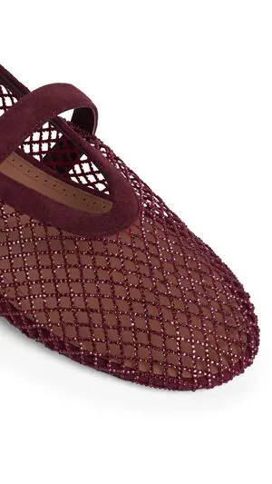 Alaïa Mesh Ballet Flats - Red
