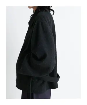 LEMAIRE Long-sleeved Belted Short Coat - Black