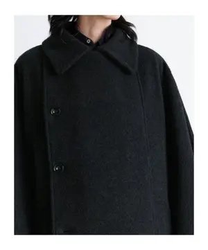 LEMAIRE Long-sleeved Belted Short Coat - Black