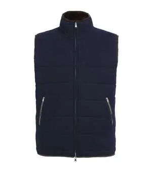 N.peal Cashmere Fur-lined Gilet - Navy