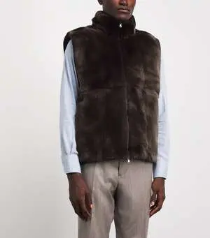 N.peal Cashmere Fur-lined Gilet