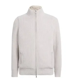 N.peal Reversible Cashmere Quarter-zip Sweater - Grey