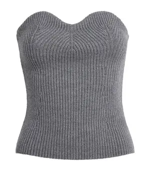 JIL SANDER Wool-blend Bustier Top