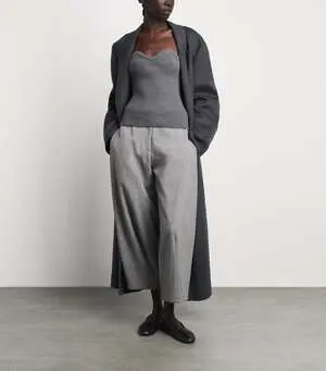 JIL SANDER Wool-blend Bustier Top
