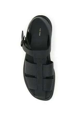 THE ROW Fisherman Strappy Sandals - Black