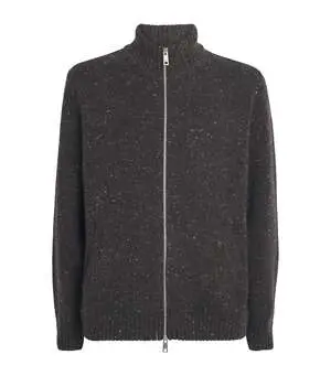SAMSØE SAMSØE Wool-blend Sanate Zip-up Cardigan - Brown