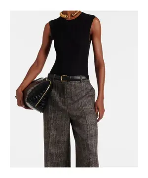 JOSEPH Round Neck Ribbed Knit Tank Top