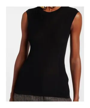 JOSEPH Round Neck Ribbed Knit Tank Top