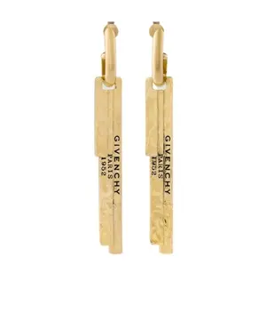Givenchy Tape Earrings In Metal And Enamel - Yellow