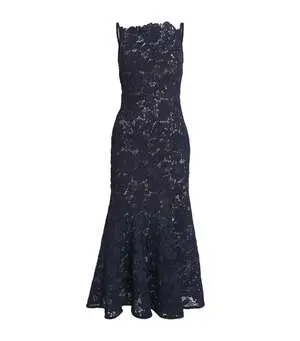 SELF-PORTRAIT Lace Sleeveless Midi Dress