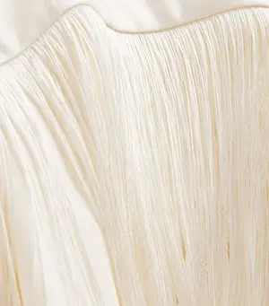SELF-PORTRAIT Satin Fringe Maxi Dress