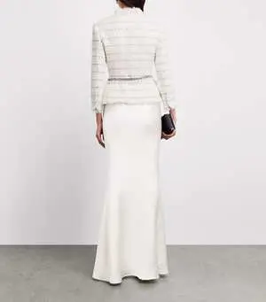 SELF-PORTRAIT Bouclé Satin Maxi Dress
