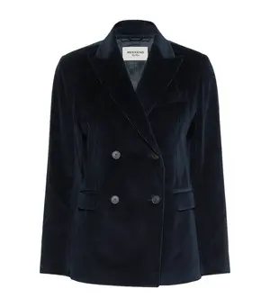 Max Mara Corduroy Double-breasted Blazer - Navy