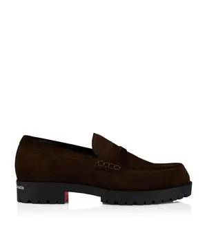 CHRISTIAN LOUBOUTIN Cavavin Suede Derby Shoes - Brown