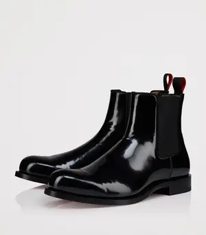CHRISTIAN LOUBOUTIN Choucair Patent Leather Chelsea Boots