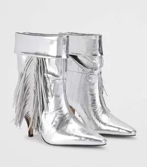 Kurt Geiger Metallic Leather Piccadilly Slouch Boots