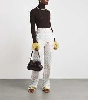 La DoubleJ Cashmere-silk Feather-trim Sweater