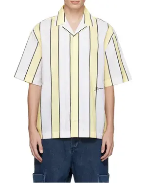 Jacquemus Logo Embroidered Striped Shirt