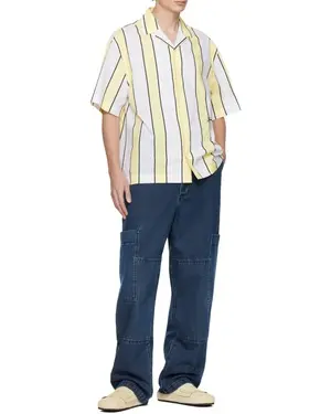 Jacquemus Logo Embroidered Striped Shirt