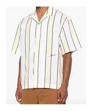 Jacquemus Logo Embroidered Striped Shirt