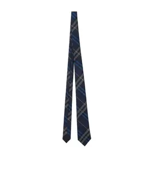 Burberry Check Pattern Pointed-tip Tie - Ink