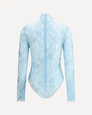 Valentino Garavani Lace Detailed Mock Neck Bodysuit