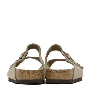 BIRKENSTOCK Arizona Calf-suede Slides - Nude
