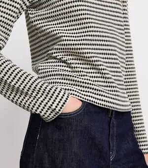 ME+EM Long-sleeve Jacquard Top