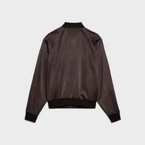 Celine Teddy Jacket In Viscose Satin - Noyer