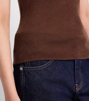 ME+EM Merino Wool-cashmere Barely There Sweater Vest