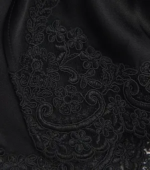 ME+EM Satin Lace-trim Maxi Skirt - Black