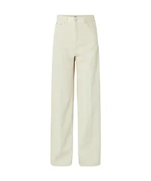 TOTEME Logo Patch Wide Leg Jeans - White