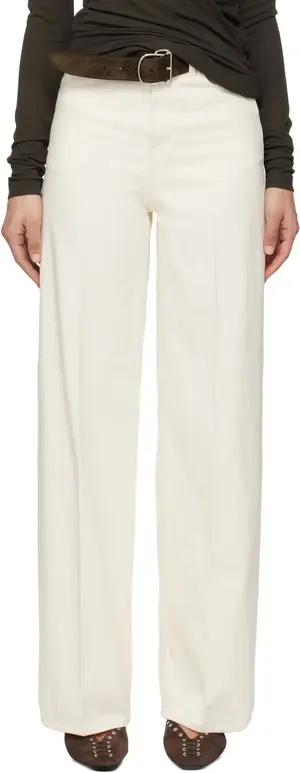TOTEME Logo Patch Wide Leg Jeans