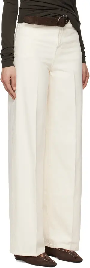 TOTEME Logo Patch Wide Leg Jeans