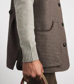 Purdey Cashmere Leather Trim Quarter-zip Sweater