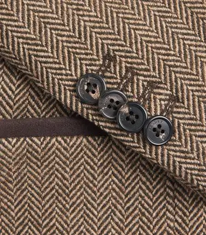 Purdey Wool Tweed Herringbone Atholl Blazer
