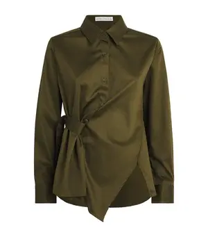 Palmer//harding Sateen Cotton Twisted Shirt